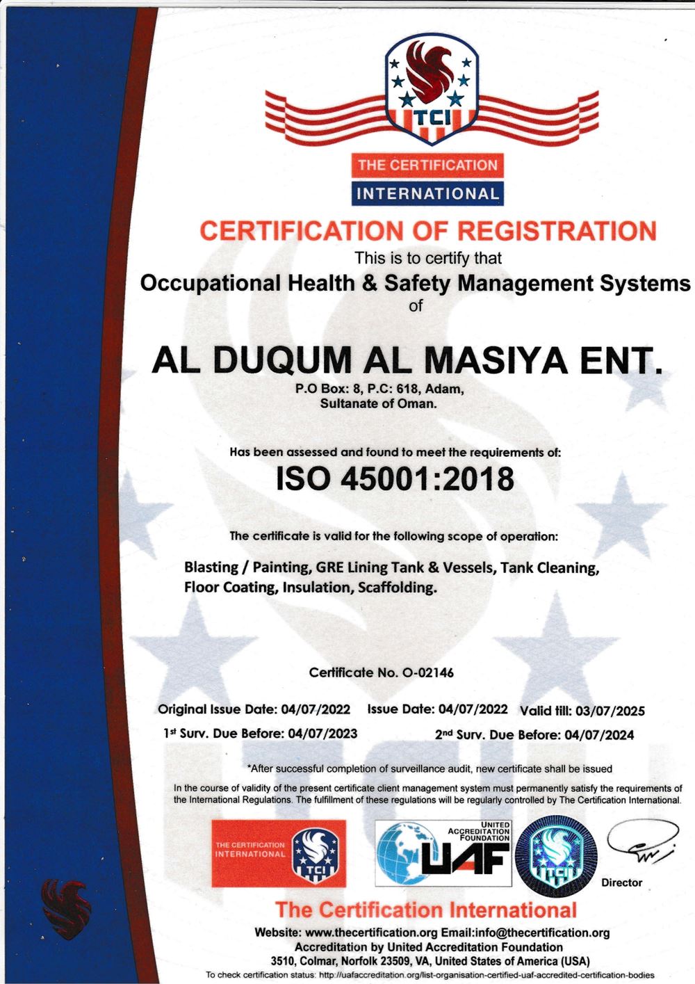 AL DUQUM AL MASIYA ENT [ ADAM OMAN ]